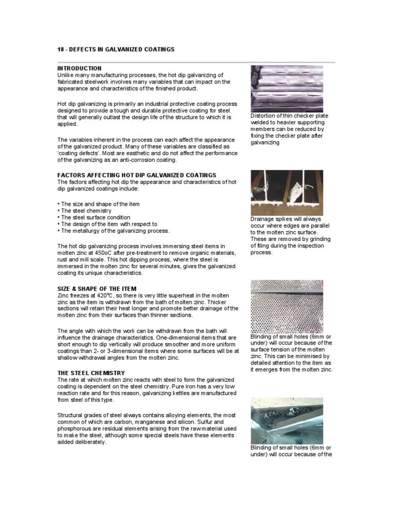 Defects in Galvanizing | PDF | Galvanization | Rust