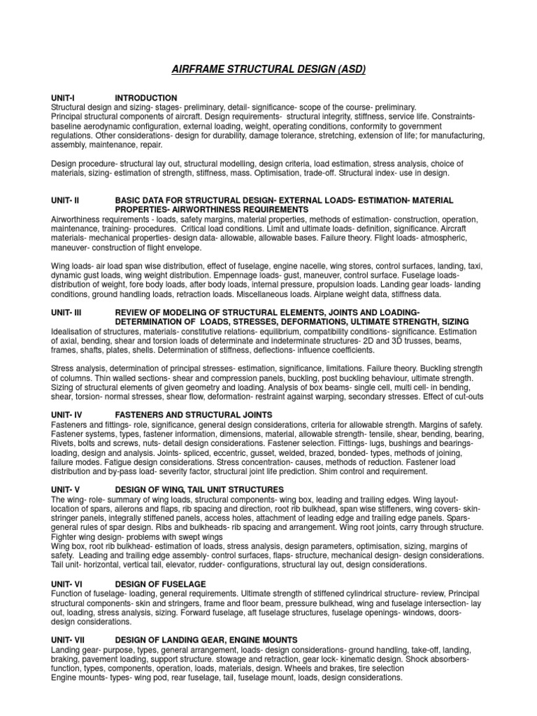 Airframe Structural Design (Asd) | Download Free PDF | Control Theory ...