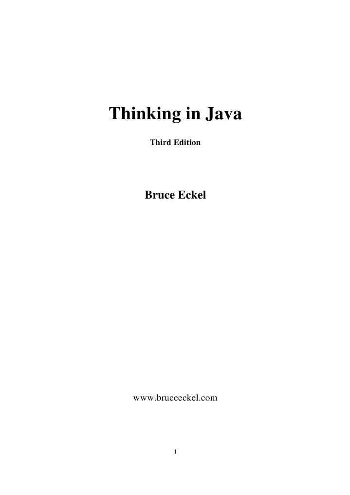 Thinking in Java: Third Edition PDF | PDF