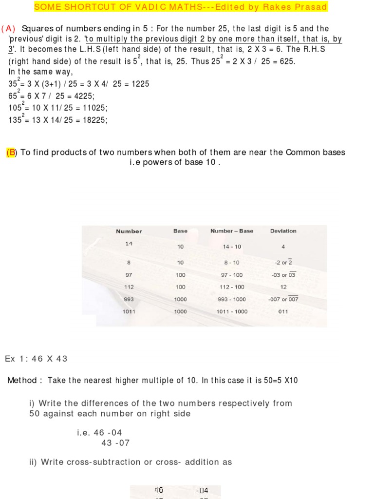 Vedic Maths Pdf Division Mathematics Elementary Mathematics