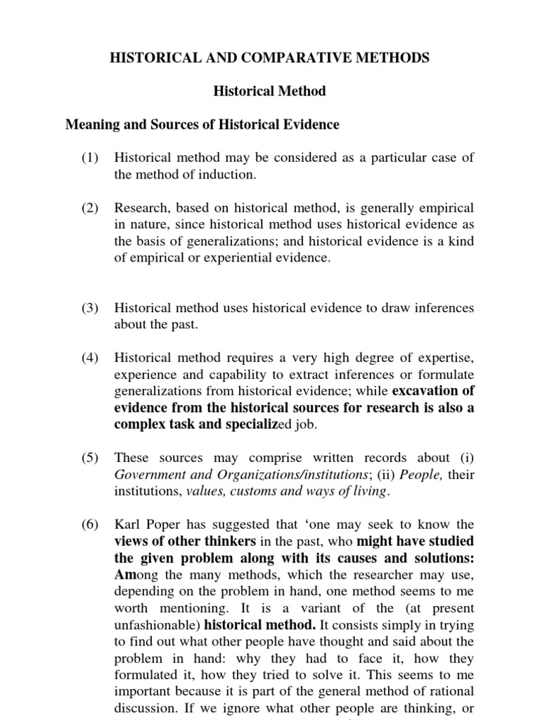 Historical and Comparative Methods | PDF | Theory | Causality