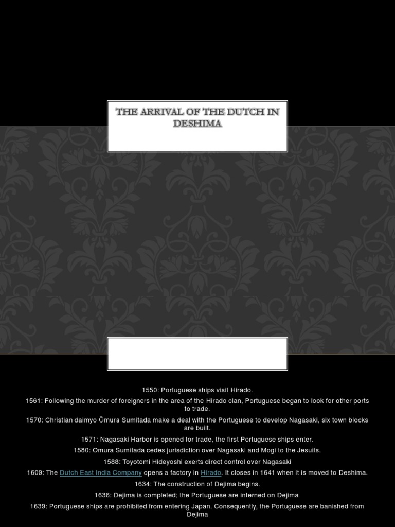 The Arrival of The Dutch in Deshima | PDF | Nagasaki | Feudal Japan