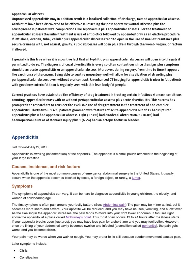 Appendicular Abscess | PDF | Medical Specialties | Gastroenterology