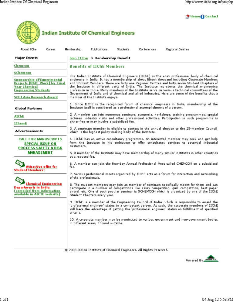 AMIIChE 1 | PDF | Chemical Engineering | Engineering