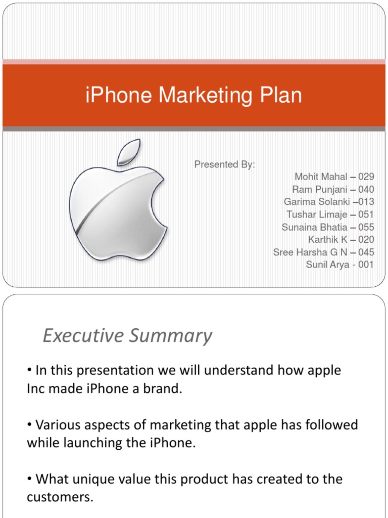 Iphone Marketing Plan | PDF | I Phone | Apple Inc.