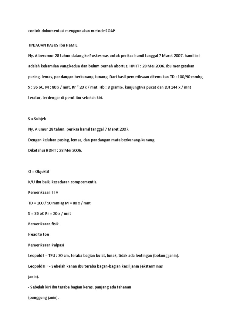 Contoh Dokumentasi Menggunakan Metode SOAP | PDF