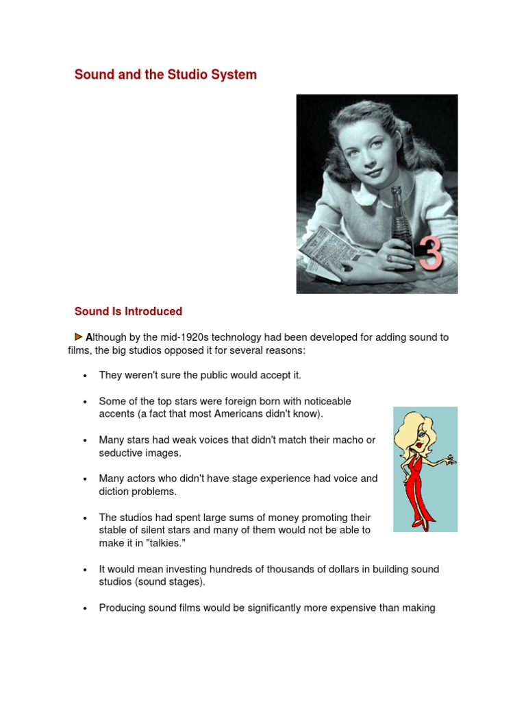 03 Sound and The Studio System | PDF | Warner Bros. | Silent Film