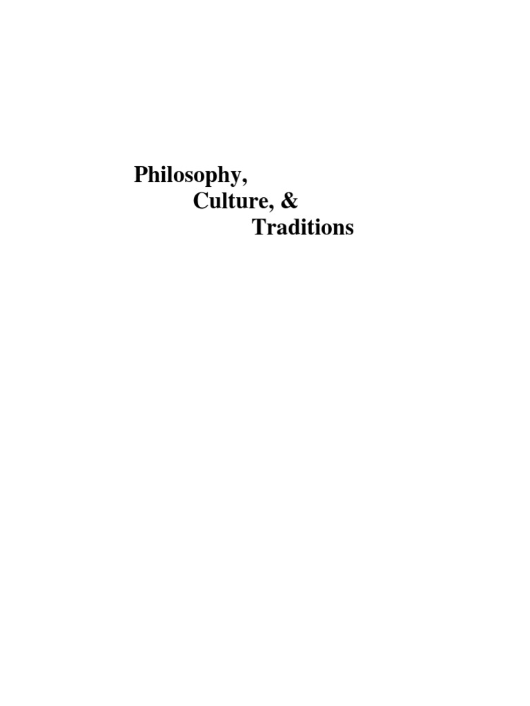 Philosophy, Culture, and Traditions, Vol 5 | PDF | Causality ...