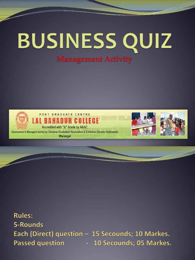 Business Quiz for MBA Students | PDF | Economy Of India | Companies