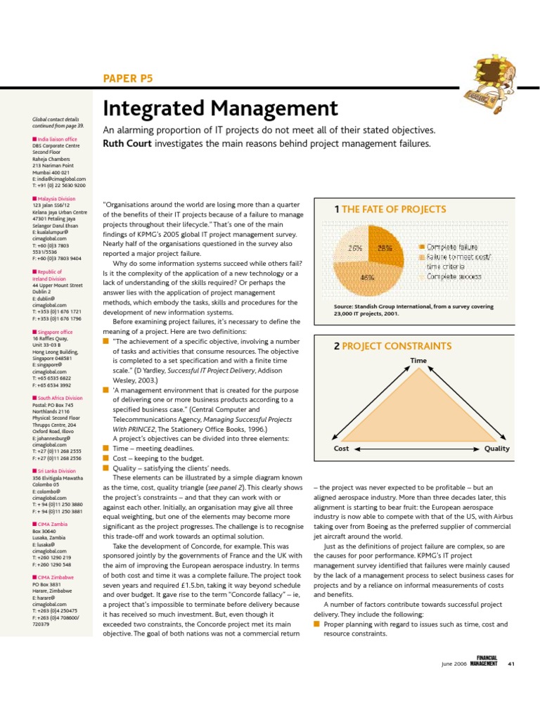 Project Failure - CIMA | PDF | Project Management | Manufacturing And ...