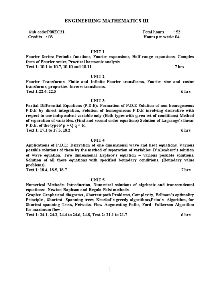 Engineering Mathematics Iii | PDF | Amplifier | Fourier Transform