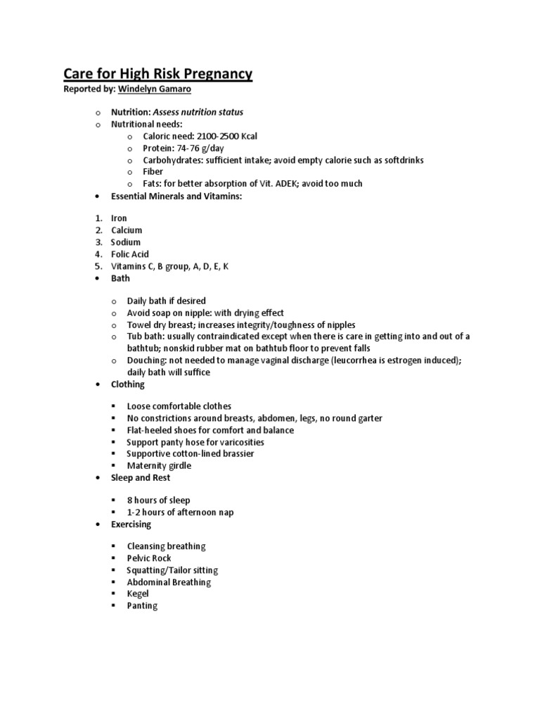 Care For High Risk Pregnancy | PDF | Childbirth | Miscarriage