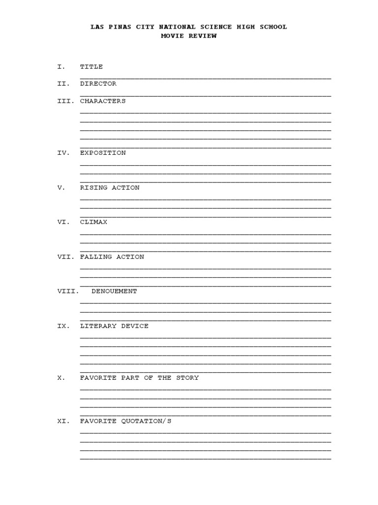 Movie Review Template for Students | PDF | Technology & Engineering