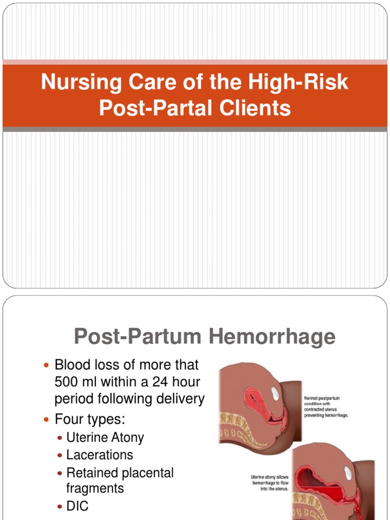 High-Risk Post-Partal Nursing Care | PDF | Uterus | Childbirth