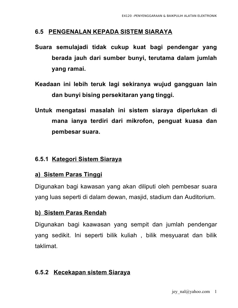 Sistem Siaraya | PDF | Teknologi & Rekayasa