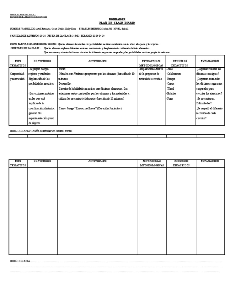 MODELO Plan Clase Diario- En Blanco