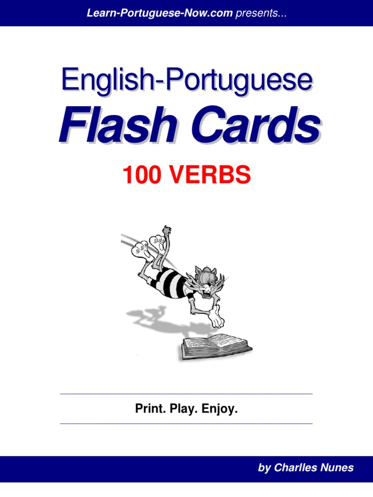 English-Portuguese Flash Cards - 100 Verbs | PDF | Numbers | Elementary ...