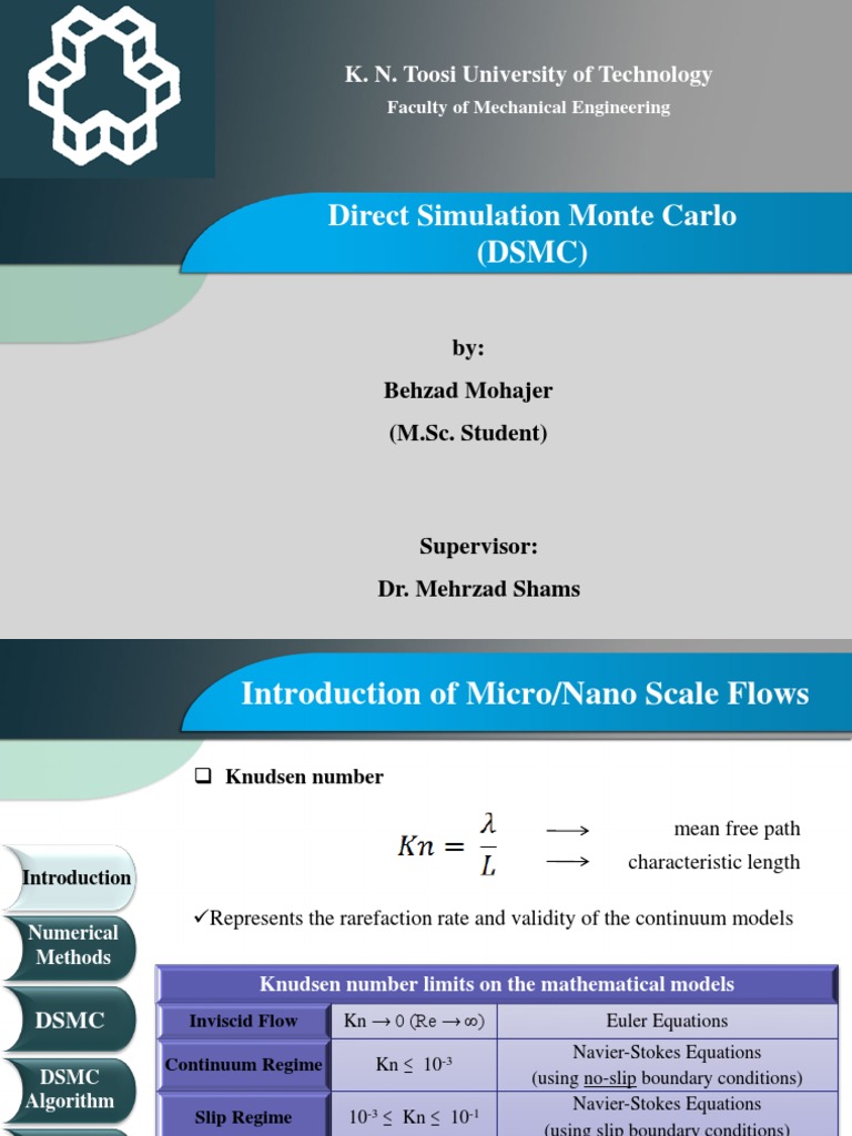 Micro and Nano Scale Flow - Direct Simulation Monte Carlo (DSMC) | PDF | Fluid Dynamics | Monte ...