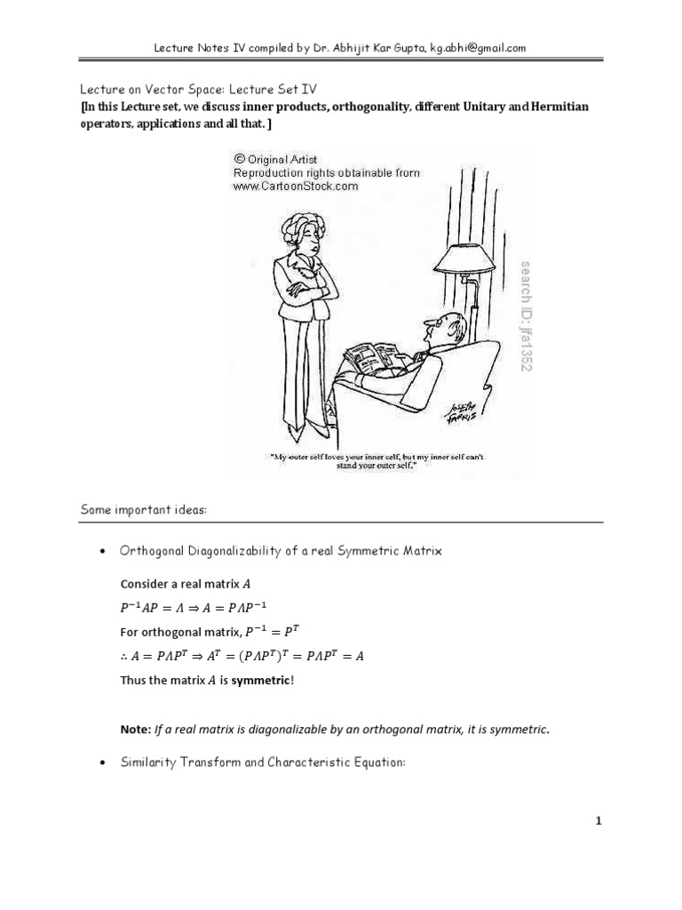 Lect Iv Vector Space Pdf Matrix Mathematics Eigenvalues And