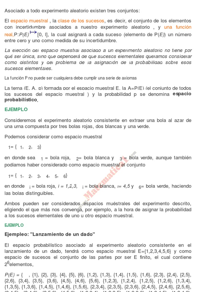 Probabilidad .Espacio Probabilístico 1B | PDF | Probabilidad | Teoría de probabilidad