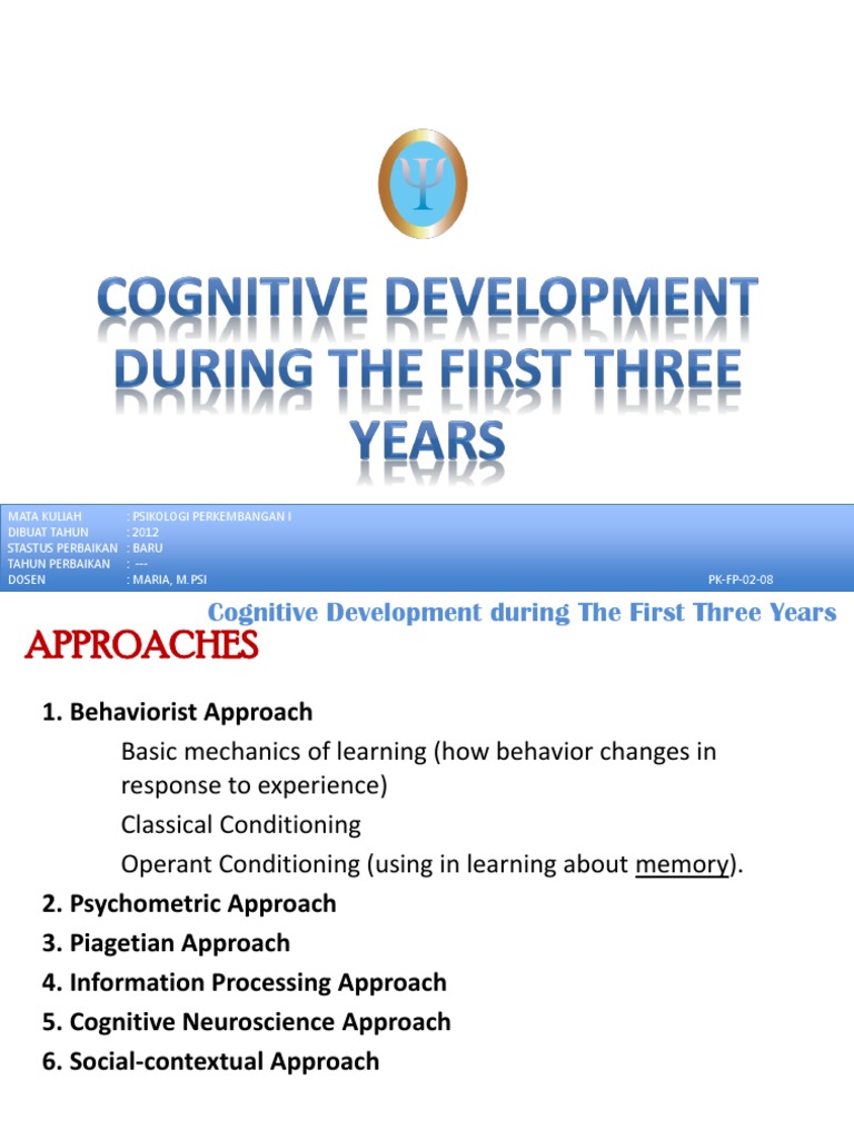 Cognitive Development During The 1st Three Years | PDF | Cognitive ...