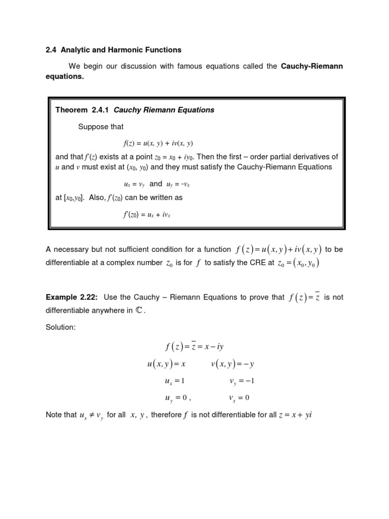 1analytic and Harmonic Functions | PDF | Rates | Calculus