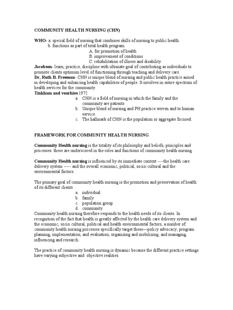 Community Health Nursing | PDF | Nursing | Community