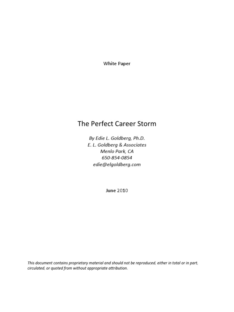 The Perfect Career Storm | PDF | Employment | Leadership