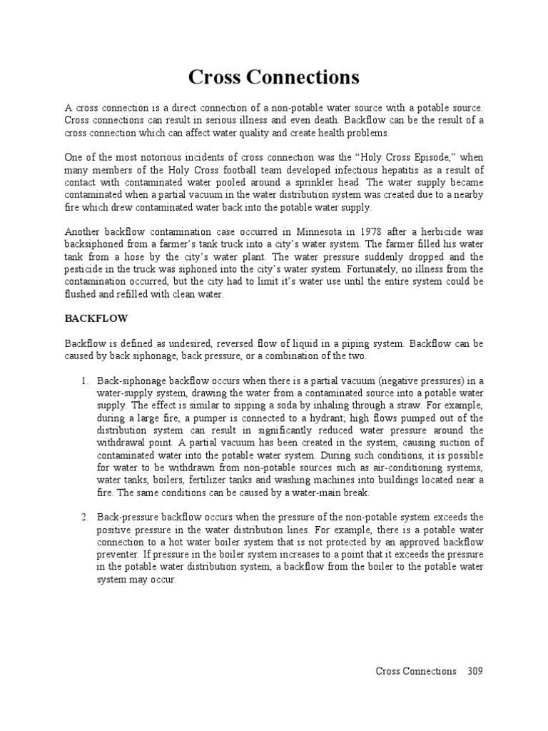 OP Cross Connections | PDF | Valve | Plumbing