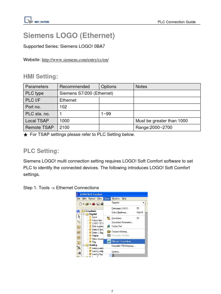 Siemens LOGO Ethernet | PDF | Computer Networking | Computing