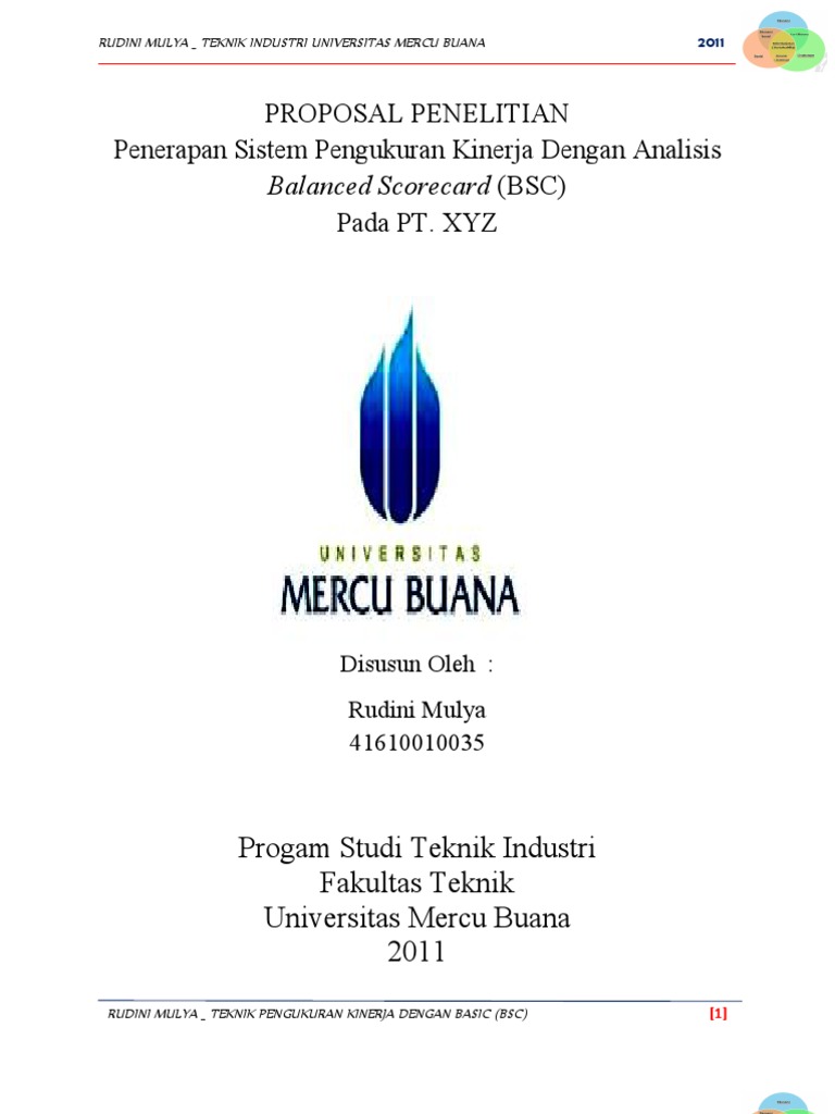 Proposal Metode SCORECARD Dengan Analisis Balanced Scorecard (BSC) Pada Industri Manufacturing | PDF