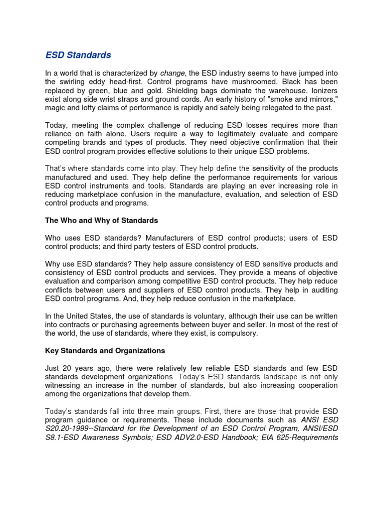 ESD Standards Part 7 | Download Free PDF | Electrostatic Discharge | Electromagnetism
