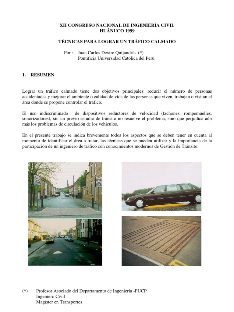 Técnicas para Tráfico Calmado | PDF | Intersección (carretera) | La ...
