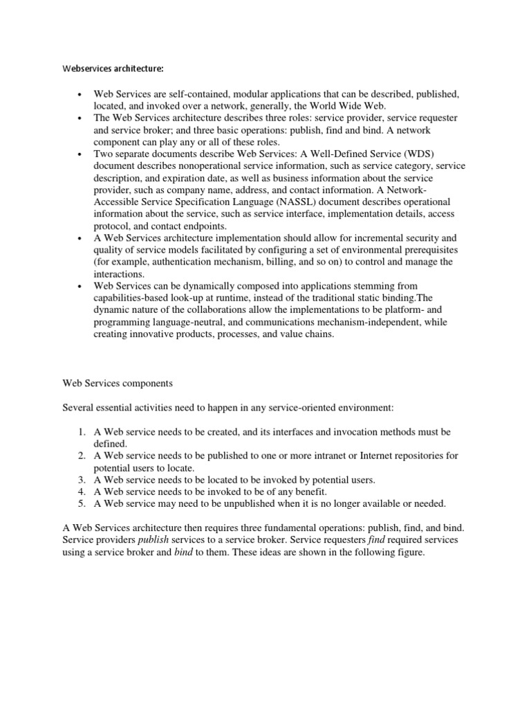 Webservices Architecture | Download Free PDF | Soap | Web Service