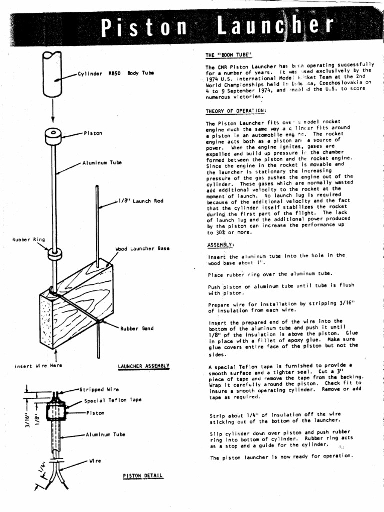 Model Rocket Piston Launcher | PDF