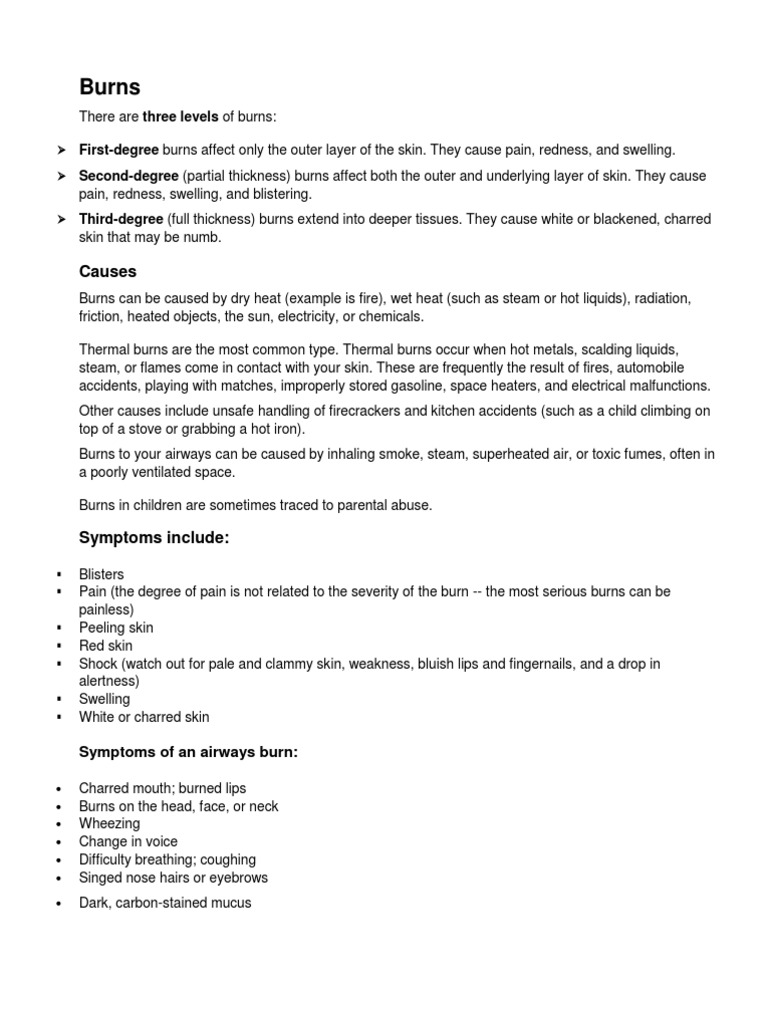 Burns | PDF | Burn | Diseases And Disorders