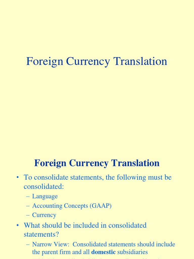 Translation of Financial Statements | PDF | Exchange Rate | Revenue