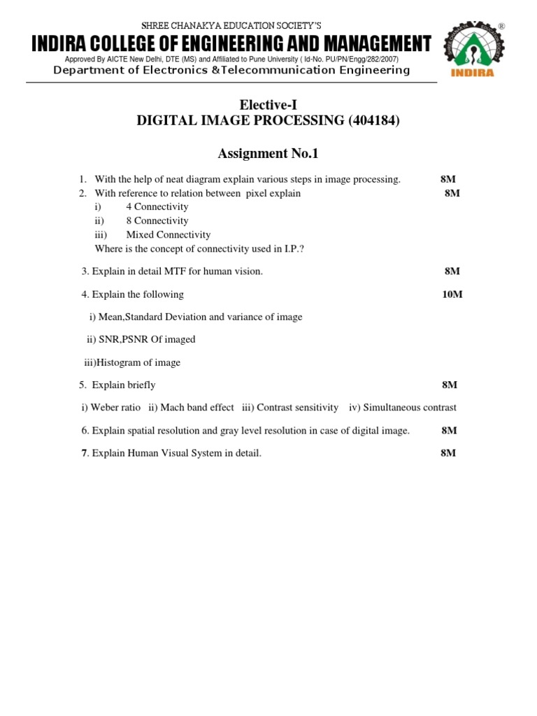 DIP Assignment | PDF | Data Compression | Image Editing