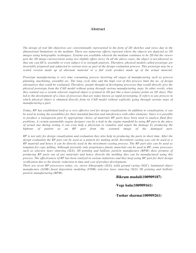 Rapid Prototyping Abstract Pdf Prototype Stereoscopy 