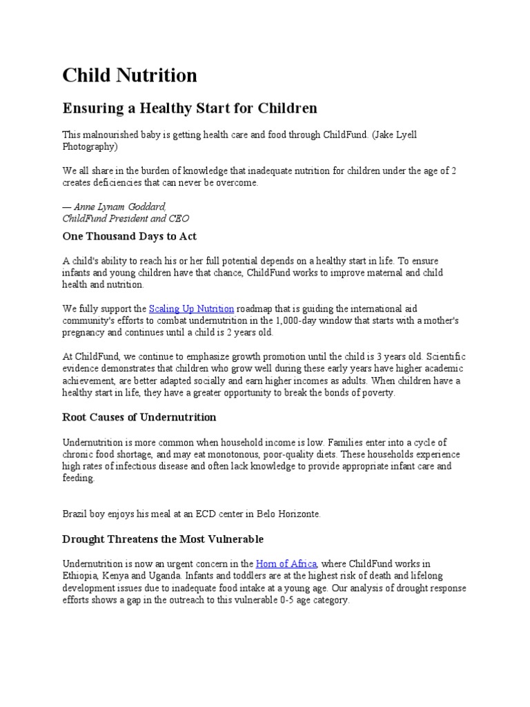 Child Nutrition | PDF