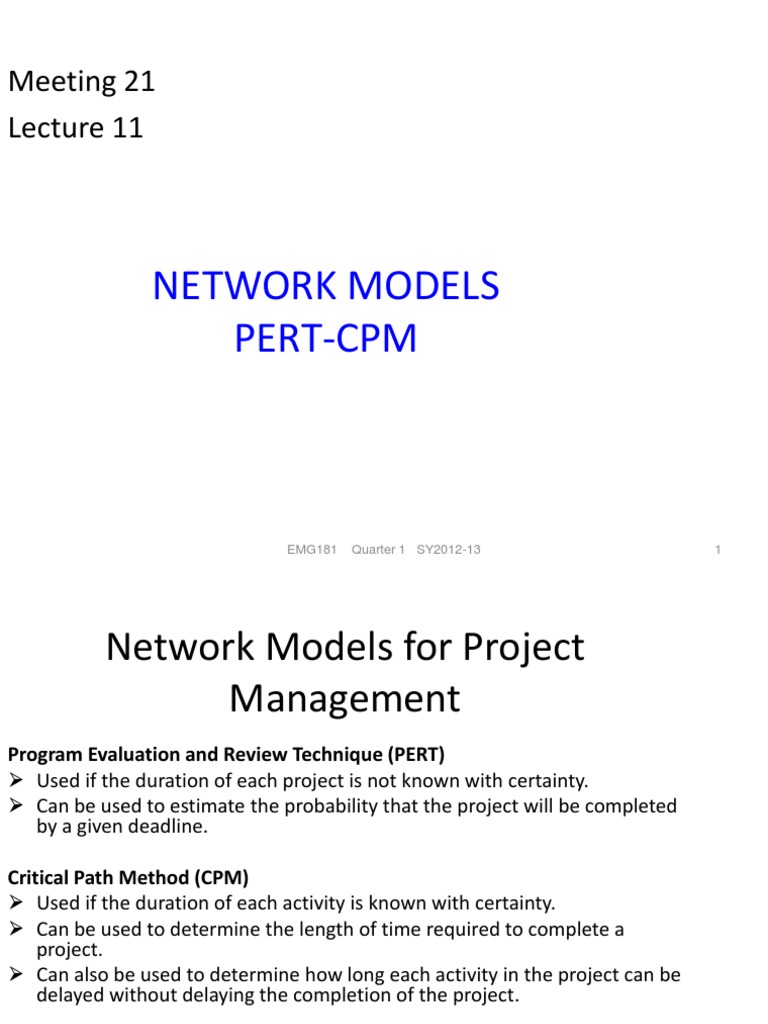 Lecture 11 Pert-Cpm | PDF | Variance | Applied Mathematics Lecture 11 Pert-Cpm | PDF | Variance | Applied Mathematics