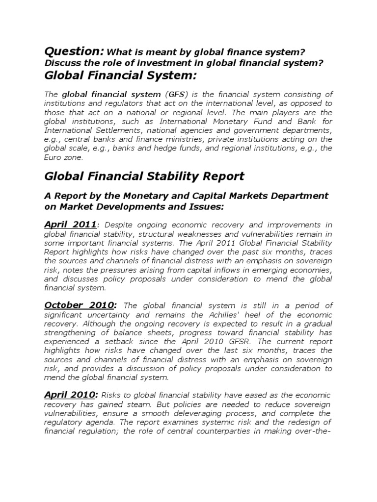 Global Financial System | PDF | Global Financial System | Foreign ...