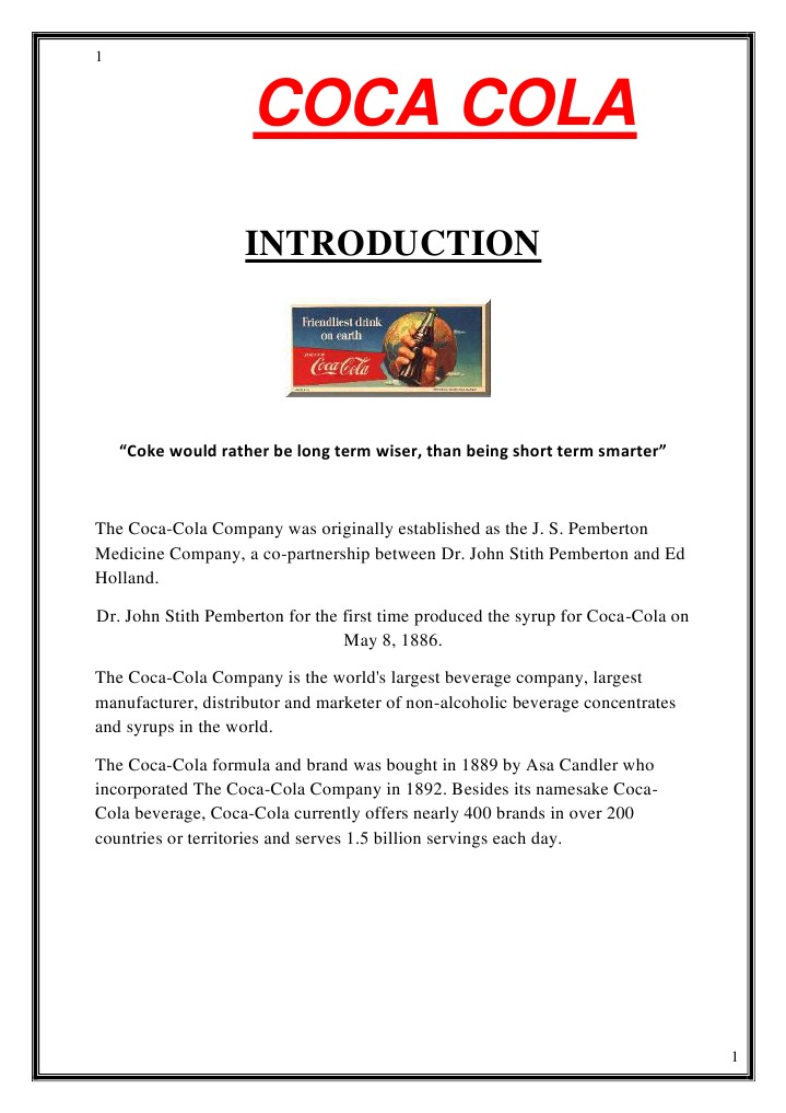 Coca Cola | PDF | Coca Cola | The Coca Cola Company