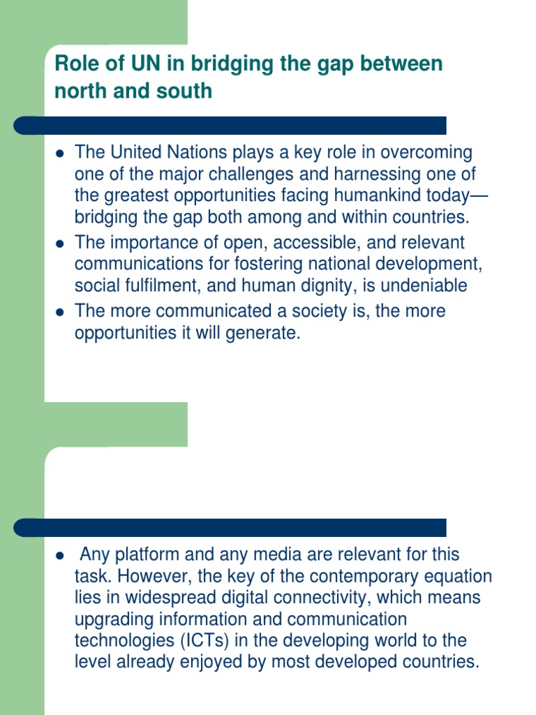 Role of UN in Bridging The Gap Between | United Nations Development ...