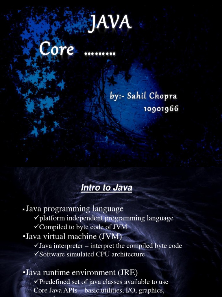 Java Core : By:-Sahil Chopra 10901966 | PDF | Java Virtual Machine | Java (Programming Language)
