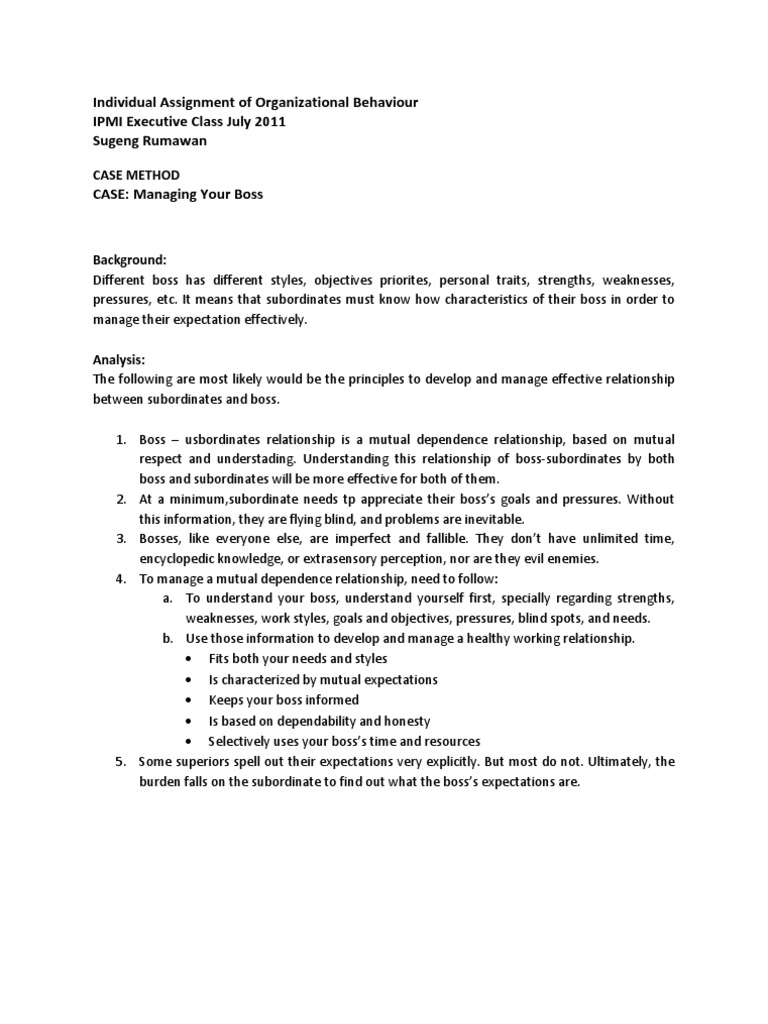 Managing Boss-Subordinate Relationships | PDF