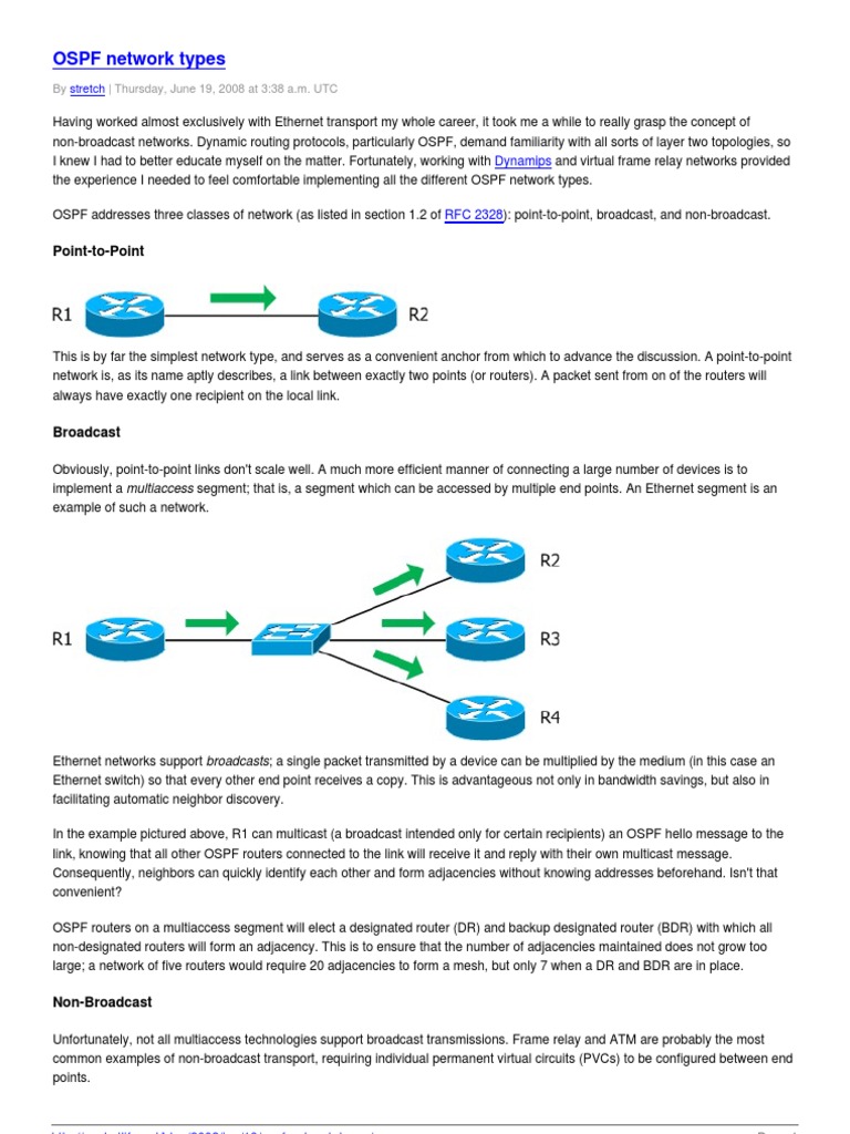 OSPF Network Types Explained | PDF | Network Topology | Computer Network