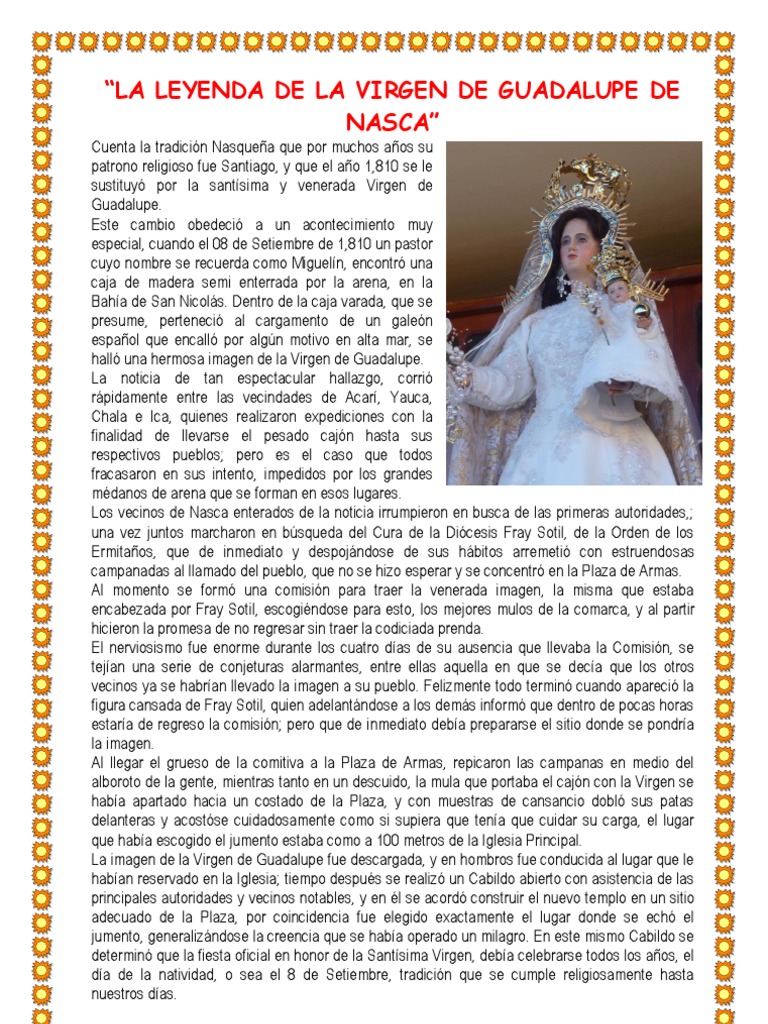 La Leyenda de La Virgen de Guadalupe de Nasca | PDF | Conflicto armado ...
