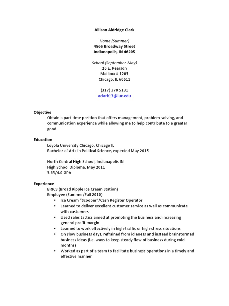 Allison Aldridge Clark Resume | PDF | Communication | Business
