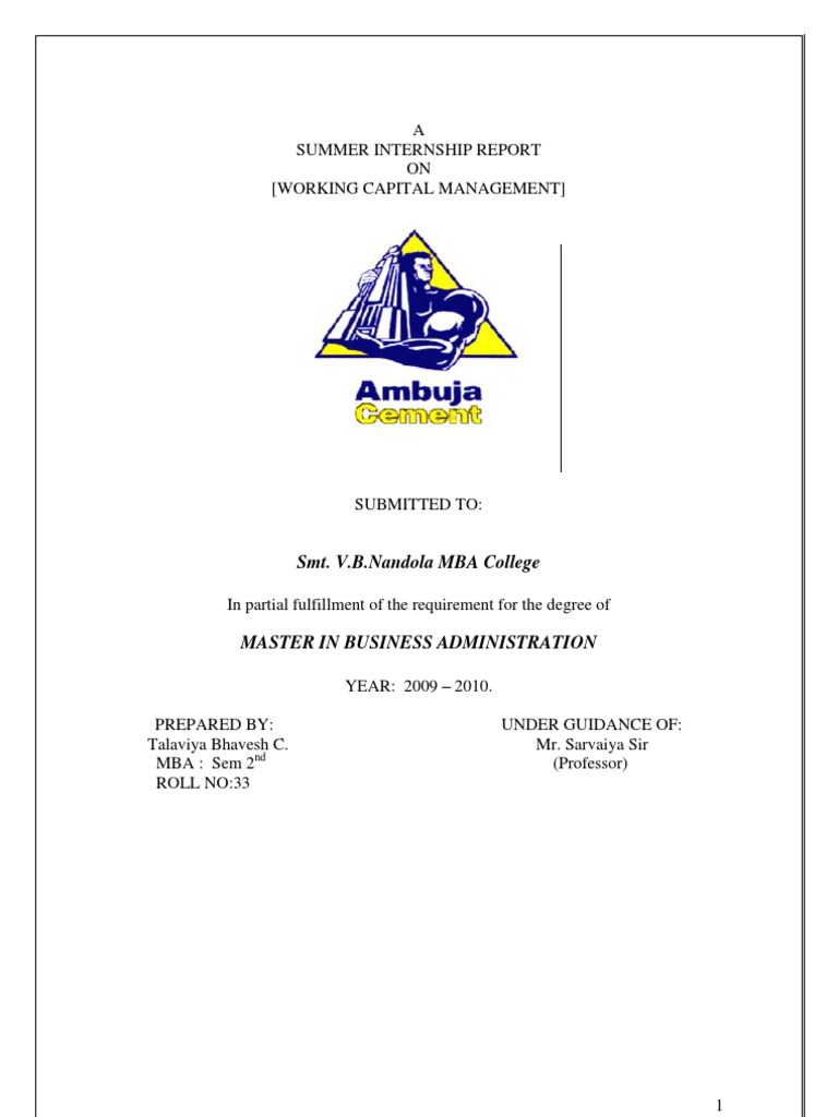 Ambuja | PDF | Employment | Stocks